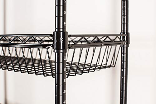 Omega 14" Deep x 24" Wide x 36" High 2 Tier Stationary Black Basket Unit
