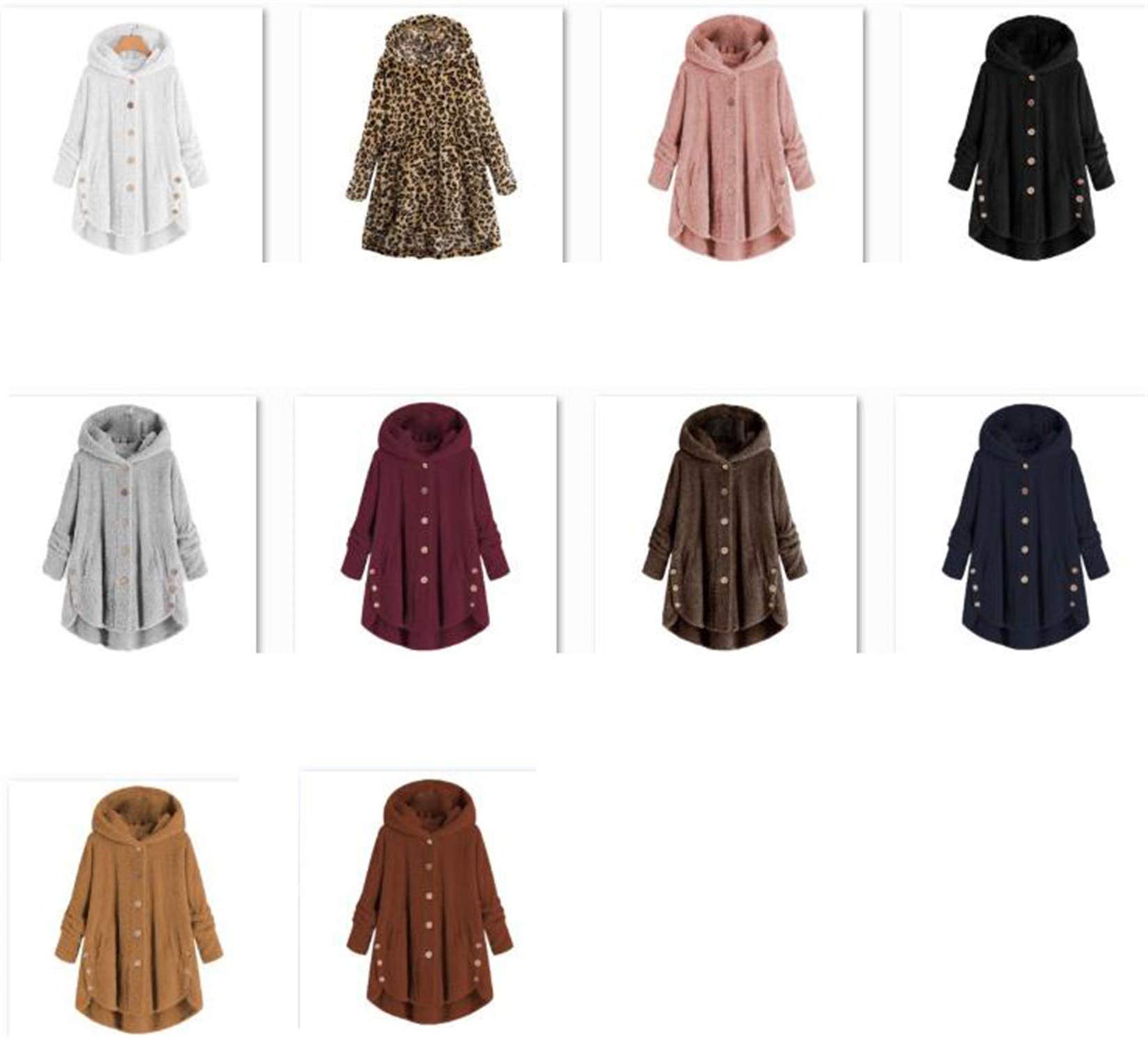 Andongnywell Women's Button Double-Faced Velvet Coats with Pockets Fleece Open Front Cardigan Jacket Coat Outerwear (White,X-Large)