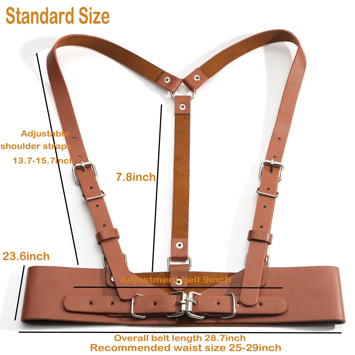AONEWIN Women's Body Leather Harness Punk Belt Skinny Body Adjustable Suspender For Dresses