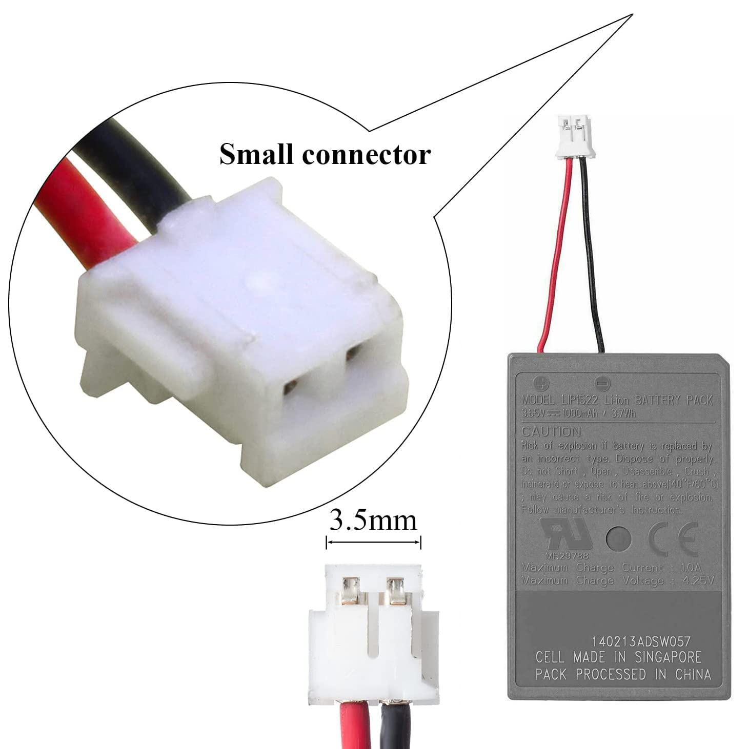 GMRBOO Replacement Battery for Sony PS4 Pro DualShock 4 Controller Rechargeable Battery CUH-ZCT2 or CUH-ZCT2U