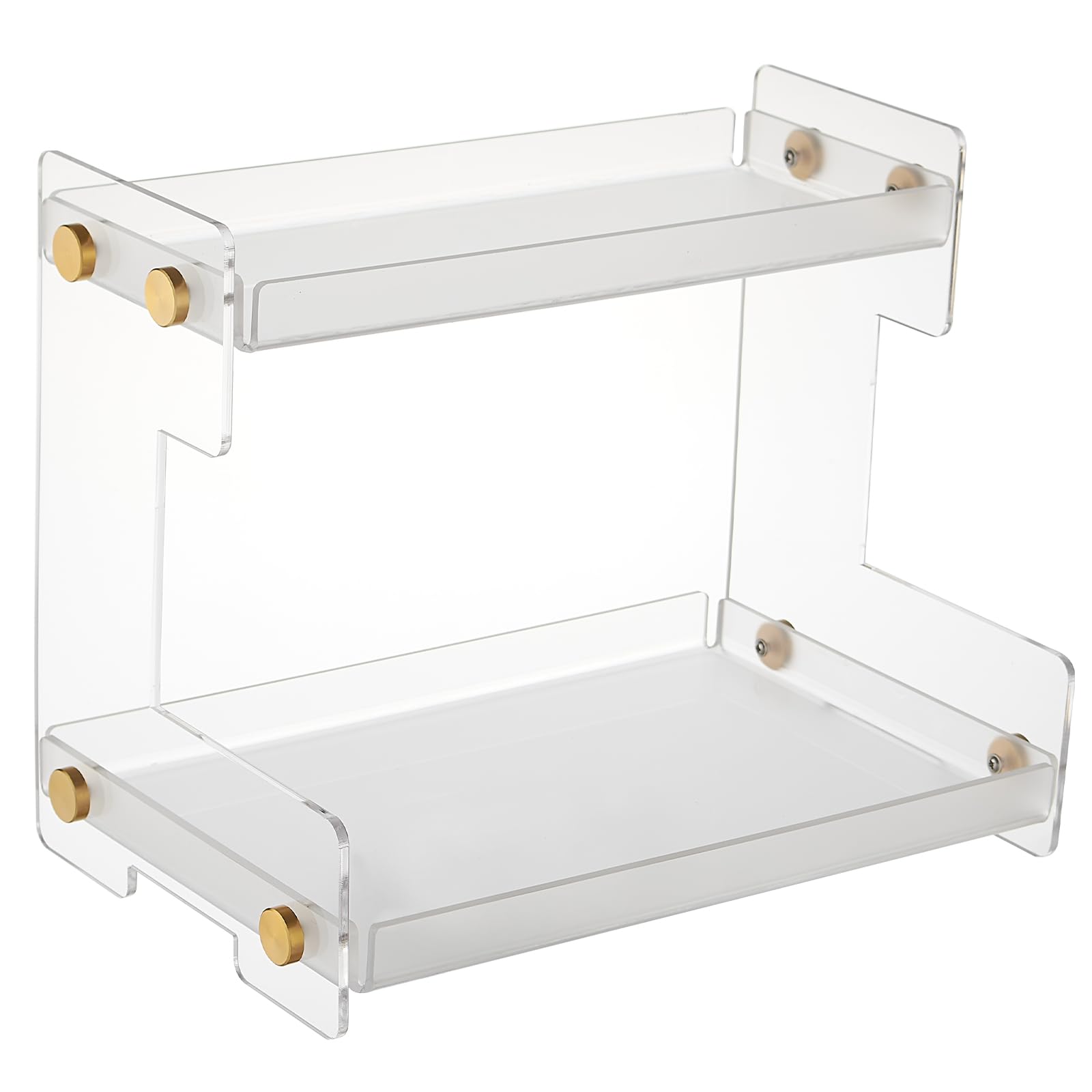 BATHLAVISH Frosted Bathroom Countertop Organizer, Acrylic Vanity Counter Organizer, 2-Tier Cabinet Organizer Makeup Cosmetics Storage Vanity Holder for Lipstick