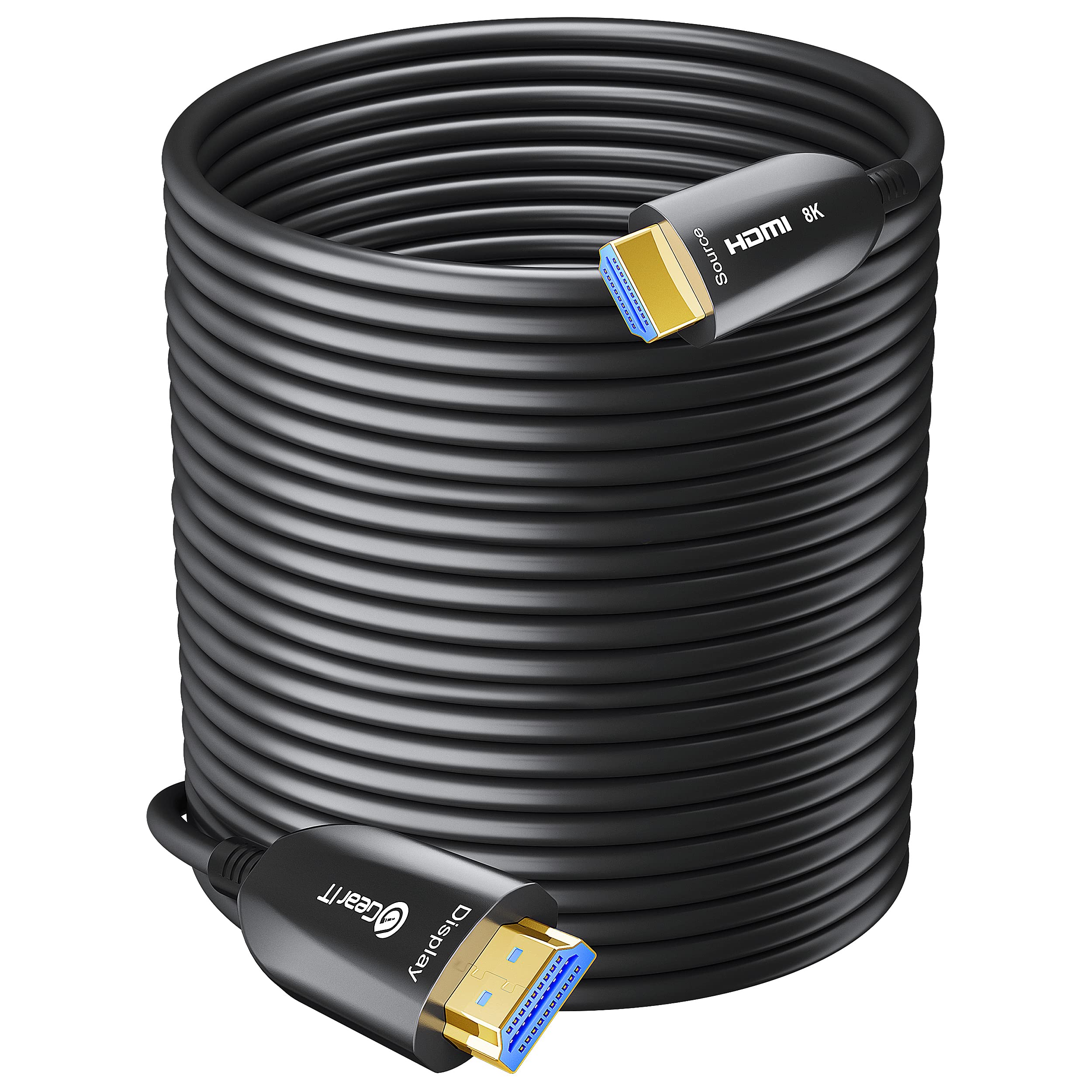 GearIT 8K HDMI Cable Fiber Optic HDMI 2.1 (33ft) Ultra High Speed 48Gbps, Supports 8K@60Hz, 4K@120Hz, Dynamic HDR, eARC, Compatible RTX3090, Xbox Series X, PS5, UHD SUHD TV, 33 Feet / 10.05 Meter