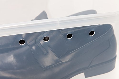 IRIS USA, Inc. IRIS Easy Access Men's Shoe Box, 4 Pack, Wide, Clear