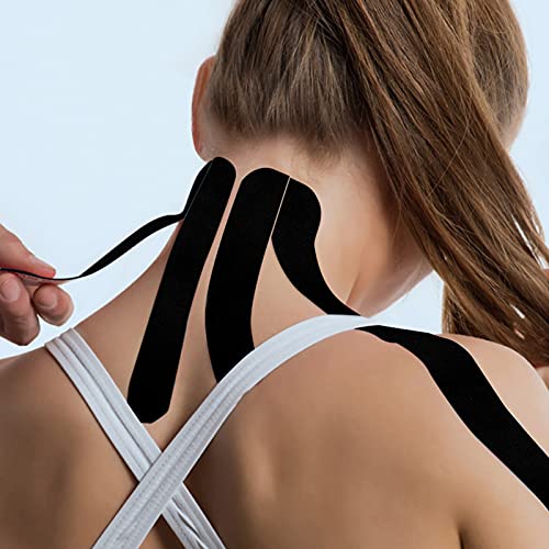 Akozon Muscle Adhesive Tape, 1Roll Cotton Elastic Strain Injury Sports Sticker Bandage (Black)