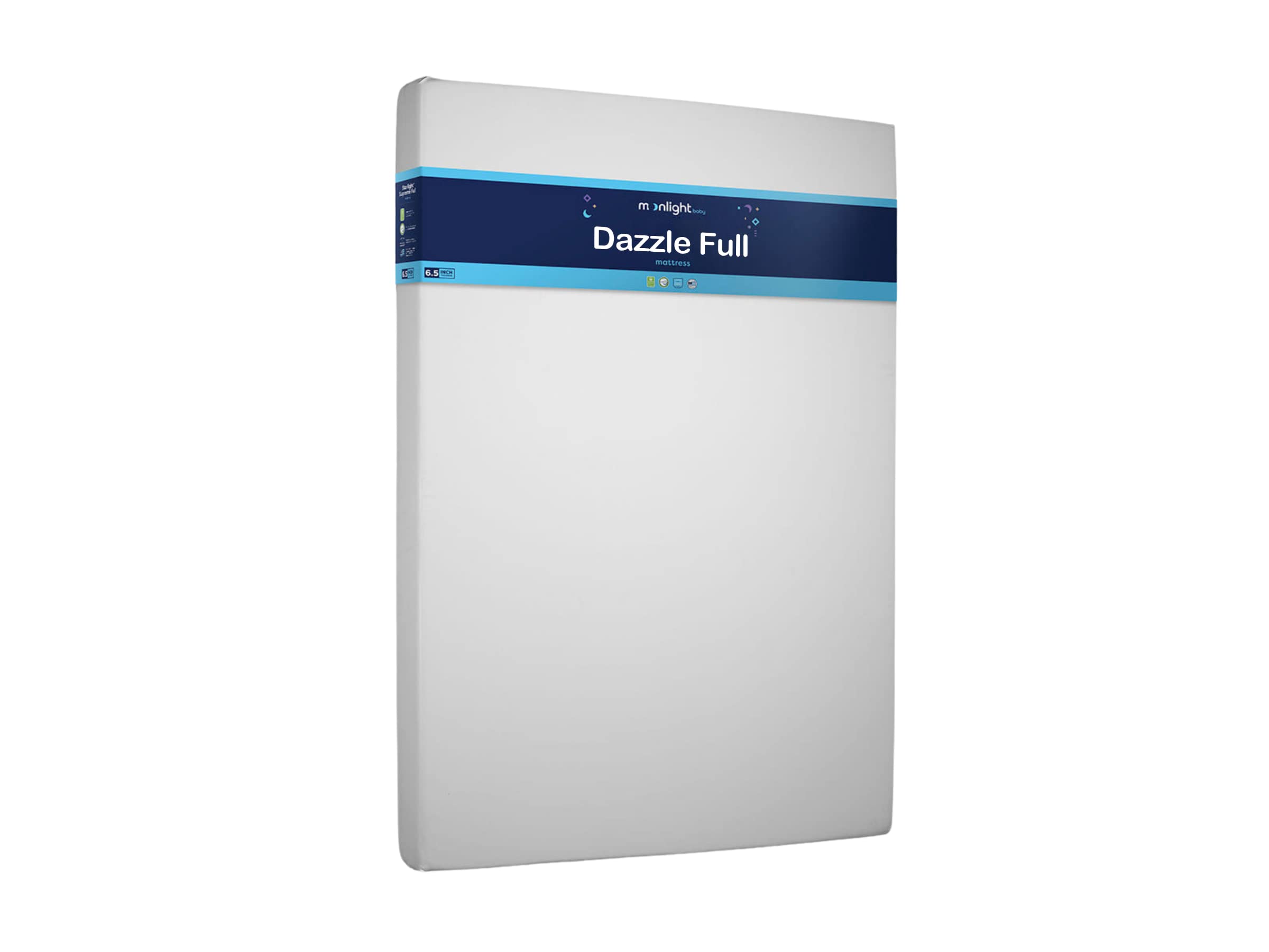 Moonlight Slumber’s Dazzle Dual Sided Full/Double Foam Mattress | Cool Gel Memory Foam | Waterproof | Odor & Stain Resistant | Hypoallergenic & Anti-Microbial | Firm & Soft Side | Made in USA