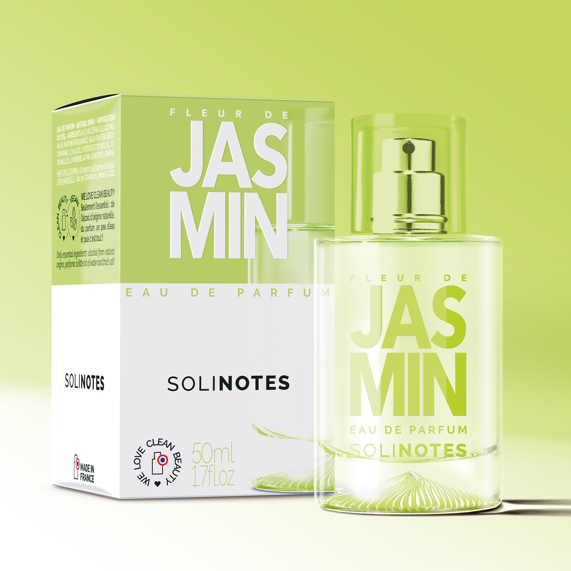 SOLINOTES Jasmine Flower Perfume for Women - Eau De Parfum | Delicate Floral and Soothing Scent - Made in France - Vegan - 1.7 fl.oz