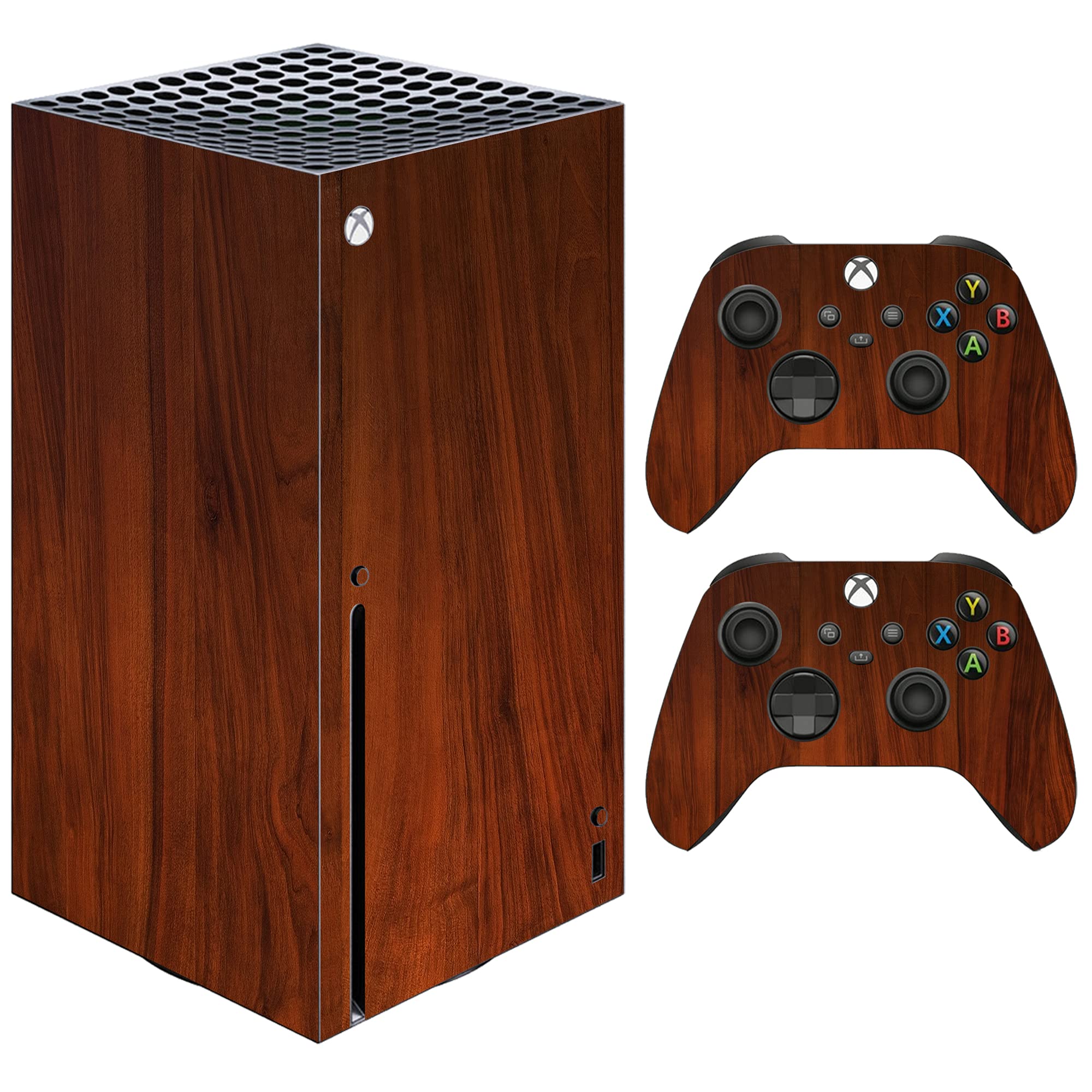 VWAQ Wood Grain Skin Designed to Fit Xbox Series X Console and Controllers - XSRSX4
