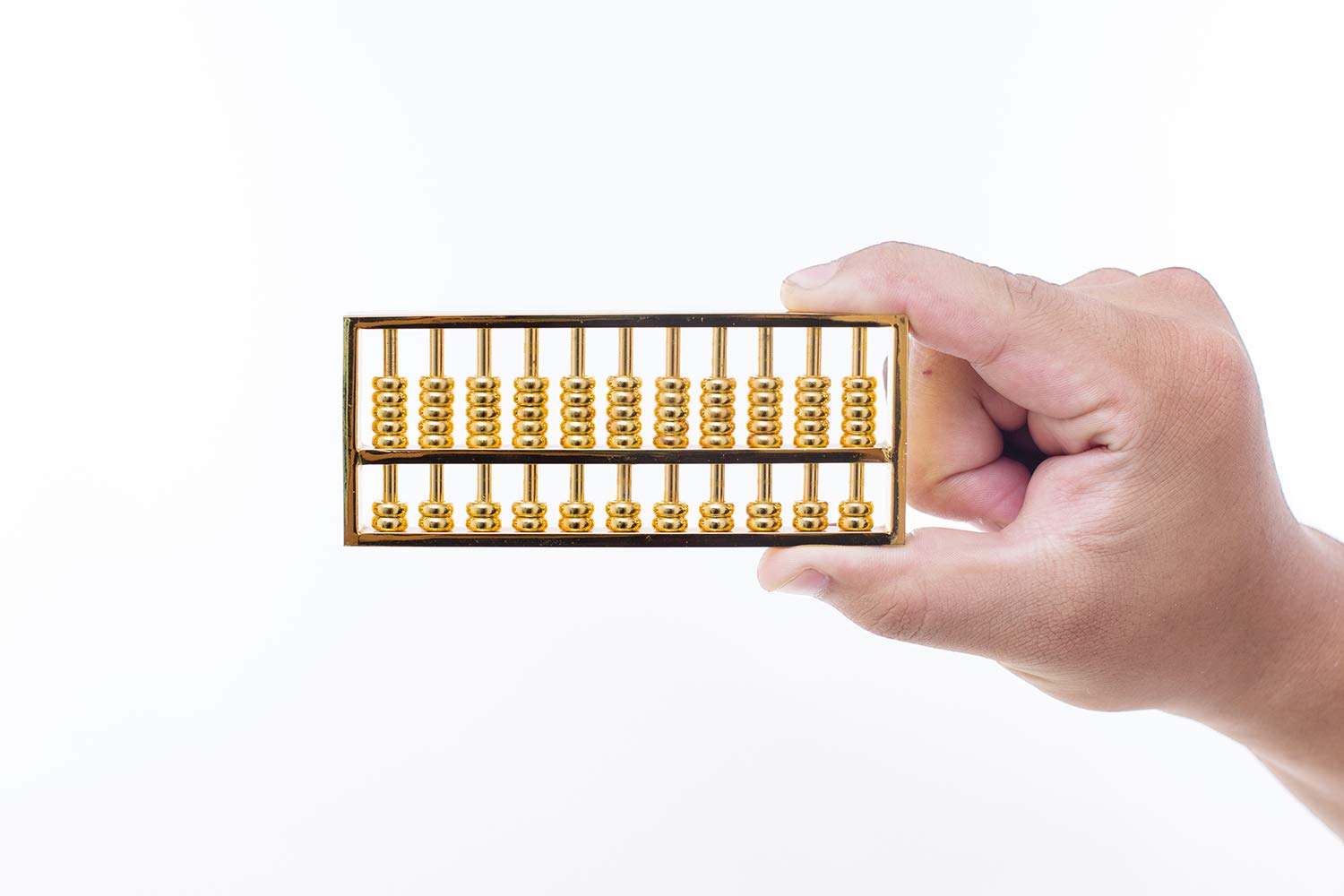 Brass Statu BRABUD Mini Copper Abacus Decoration Chinese Calculator Math Calculating Tool for Kids Adult Collection WQ018