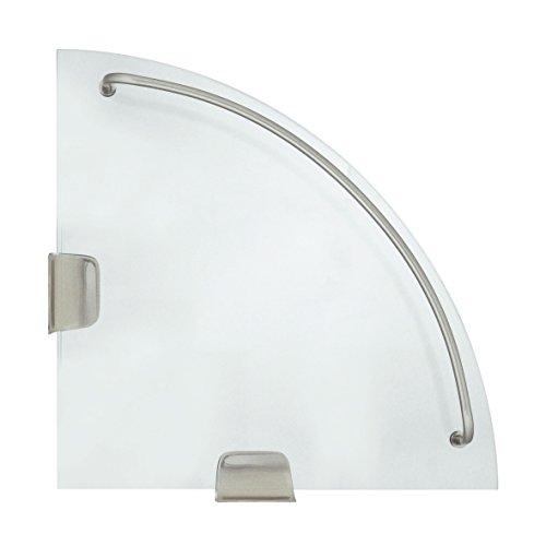 MODONA Corner Glass Shelf with Rail β Satin Nickel β 5 Year Warrantee