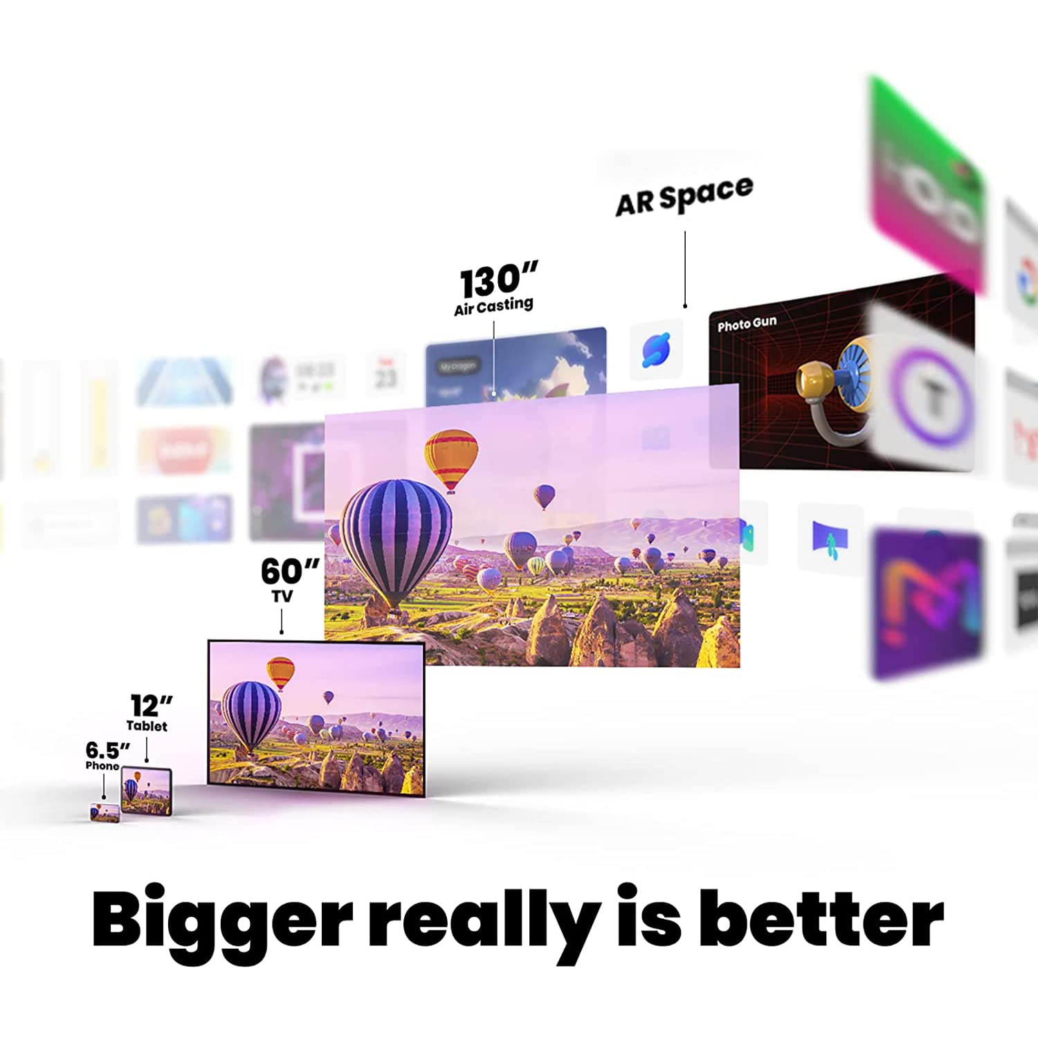AR Glasses, Smart Glasses with Huge 201" Micro OLED Virtual Theater, Augmented Reality Glasses for Viewing, Streaming and Gaming on PC/Android/iOS - Console and Cloud Gaming Compatible