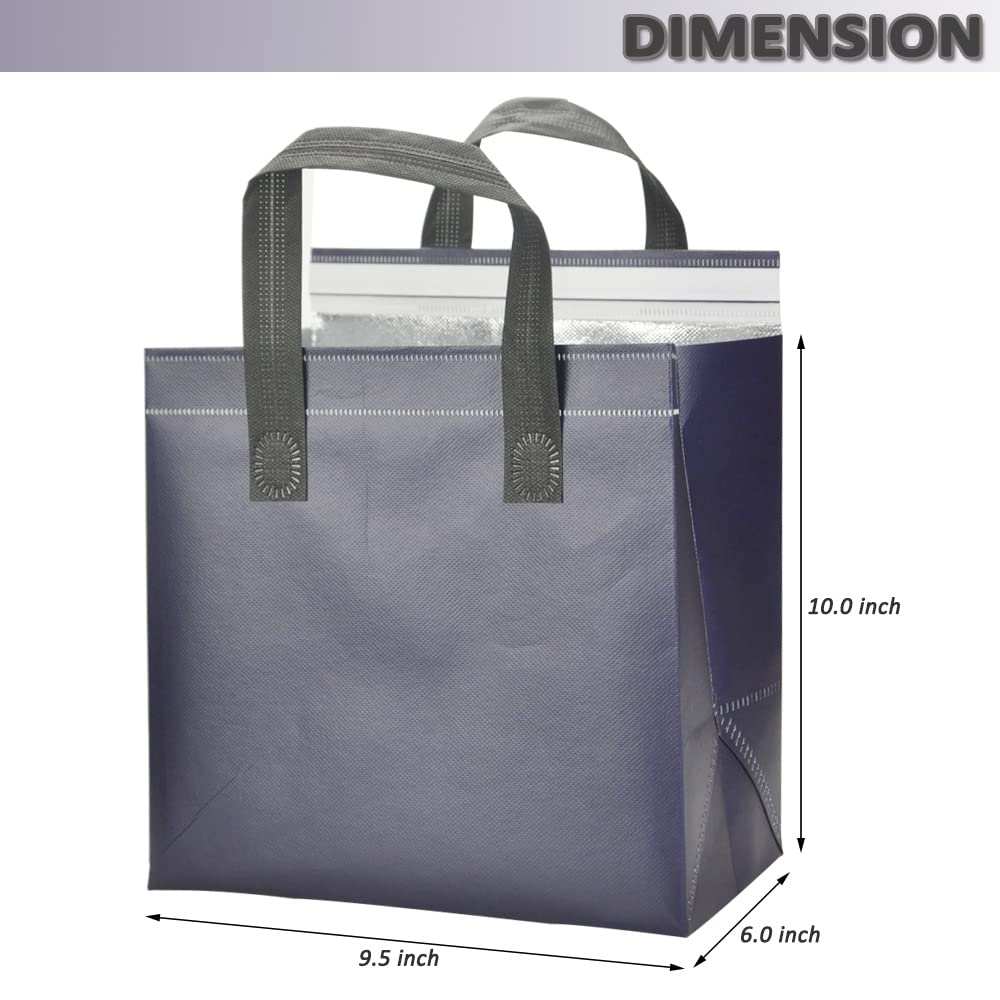 AIVYGDEN 60pcs Insulated Take Away Bags,Thermal Insulation Food Bag for Coffee,Milky Tea,Take-away Dinner,Fresh Seafood,Cold or Warm Food drive for Restaurant,Retail Store or Picnic/BBQ (bule)