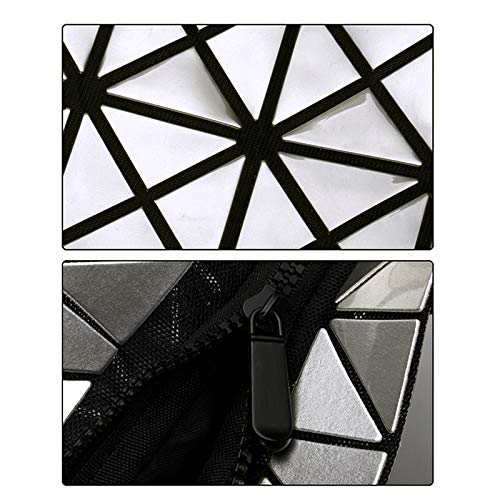 Danse Jupe Womens Geometric Purse Holographic Chain Crossbody Bag Clutch Purse Silver