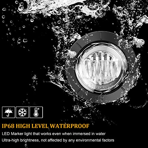 BJZ 3/4'' LED Trailer Marker Clearance Lights Purple Round 12V Automotive Side Marker Turn Signal Tail Indicator Light Assemblies Waterproof for Trailer Truck ATV UTV RV Van Bus, 10Pcs w/Clear Lens