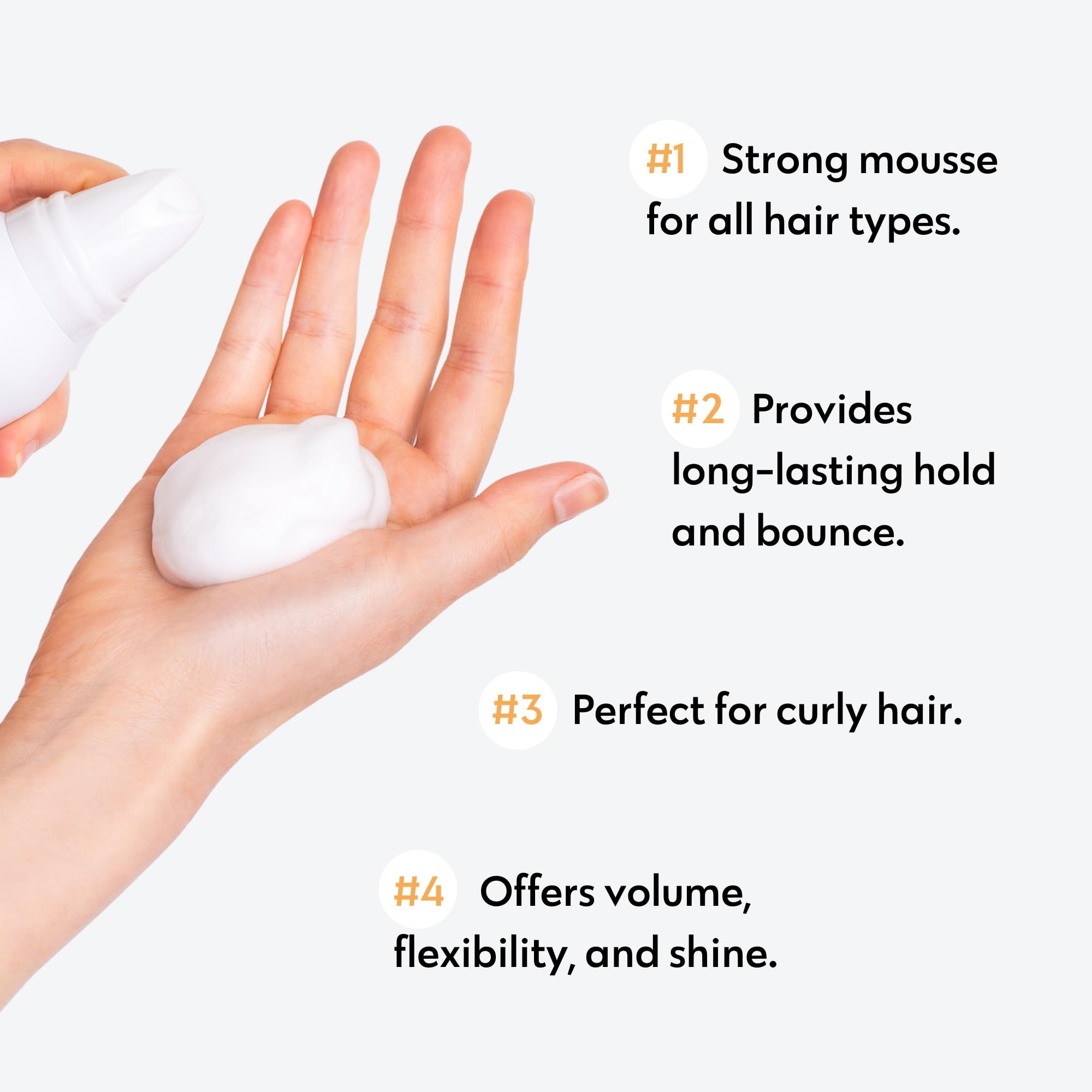 No nothing Very Sensitive Strong Hair Volumizing Mousse - Hypoallergenic, Unscented, Free from Fragrance, Paraben, Alcohol and Gluten, Soy-Free, 6.8 oz