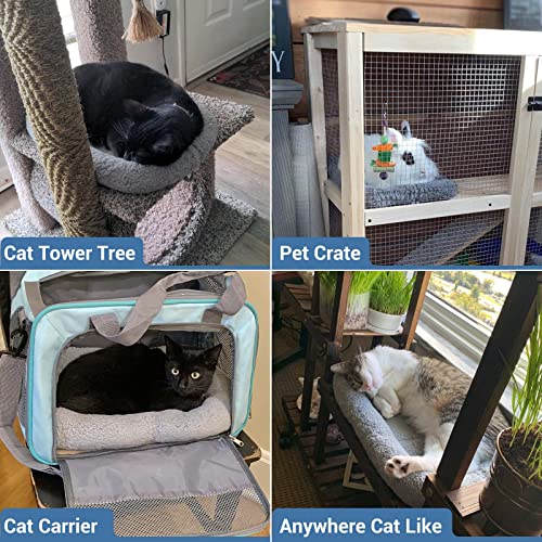 lesypet Cat Beds for Indoor Cats, Small Cat Bed for Curl Sleep Plush Cushion Washable Pet Bed for Small Dog with Anti-Slip Bottom, Small 16.5" x 11"