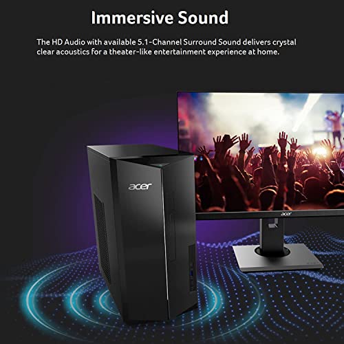 Acer 2022 Newest Aspire Desktop PC, 12th Gen Intel Core i5-12400 6-Core Processor, 16GB RAM, 1TB SSD, Wi-Fi 6, Bluetooth 5.2, Wired Keyboard and Mouse Combo, Windows 11 Home, Bundle with JAWFOAL
