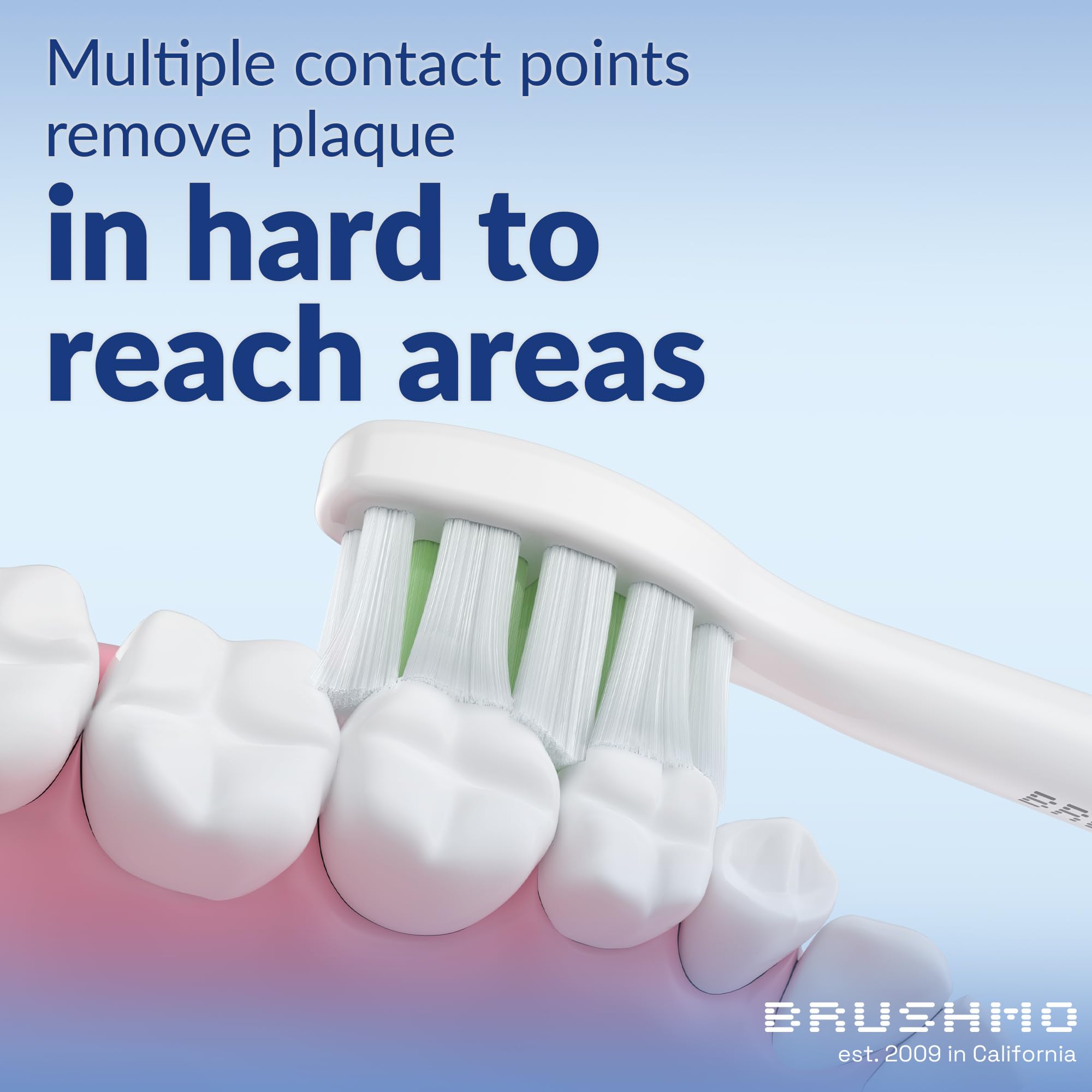 Brushmo Whitening Replacement Toothbrush Heads Compatible with Philips Sonicare DiamondClean HX6062/65, White, 8 Pack