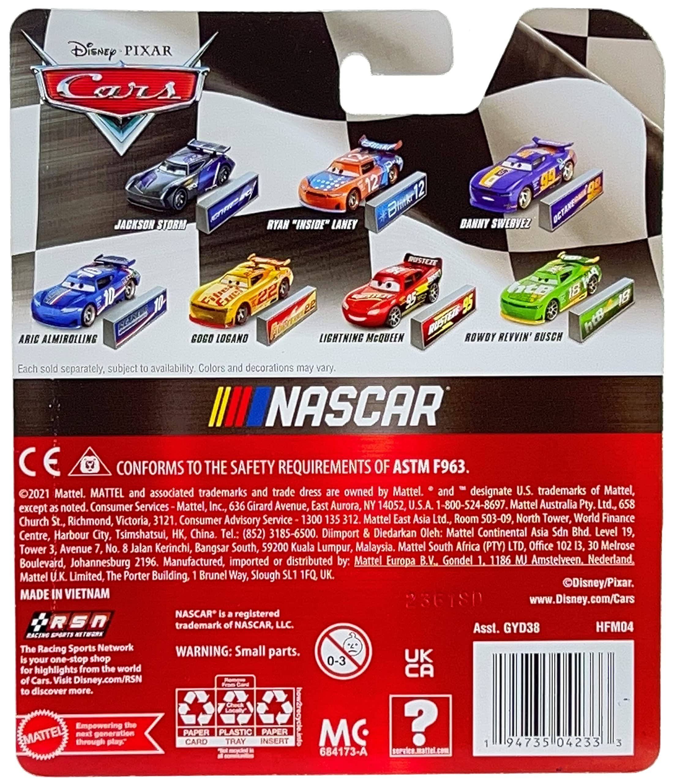Disney Pixar Cars 2022 Diecast Metal NASCAR Series Torqueberry Juice #23 Next-Gen Racer Bubba Wheelhouse