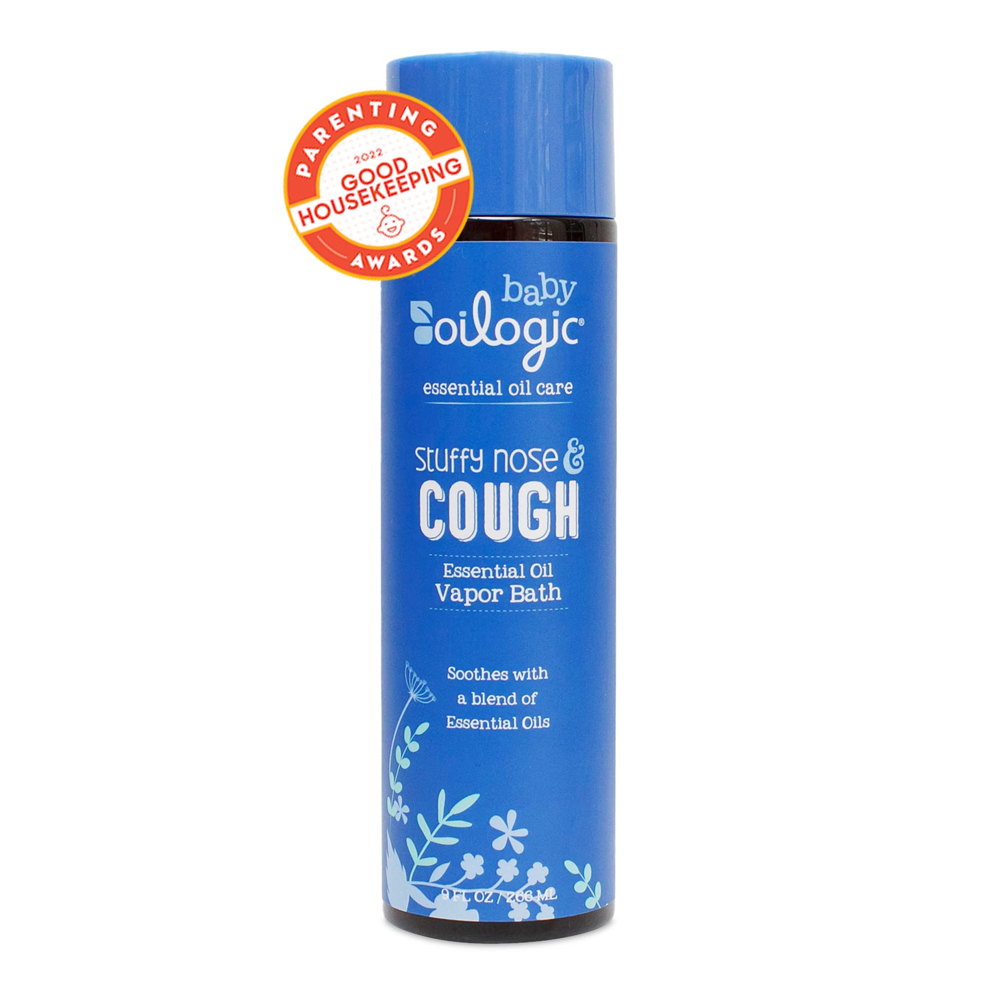 Oilogic Stuffy Nose and Cough Vapor Bath Relief for Babies & Toddlers, Essential Oil Breathe Blend - Naturally Soothes with 100% Pure Lavandin, Orange, Eucalyptus Oil & More - 266ml (9 fl oz)