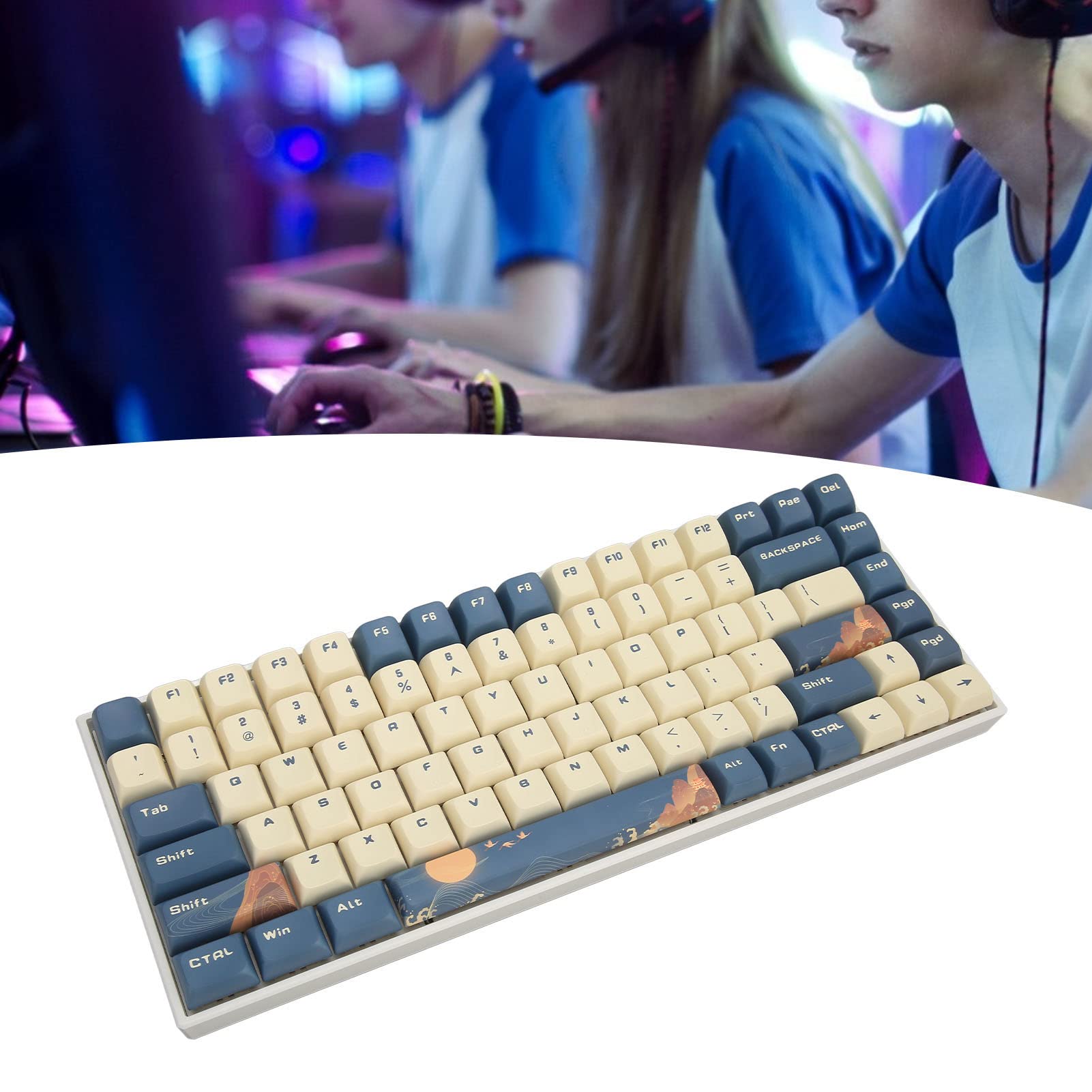 84 Key Mechanical Keyboard, 3 Modes Connection RGB Backlight Wireless Gaming Keyboard for Laptop (Red Switch)
