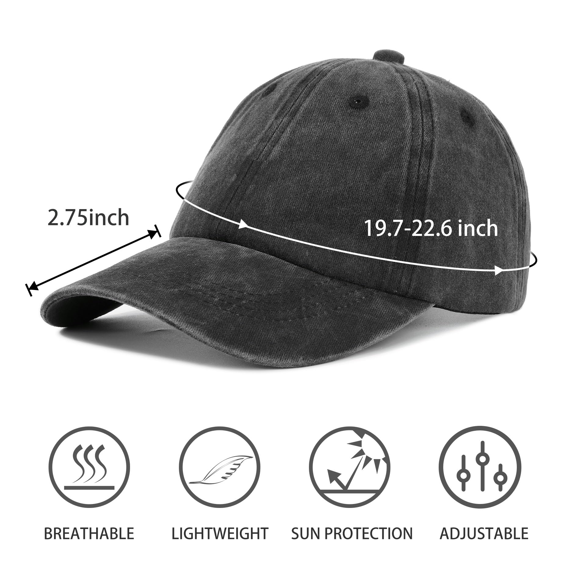 American Trends Women Baseball Cap Hat Men Adjustable Dad Hat Wide Brim Baseball Hat Khaki