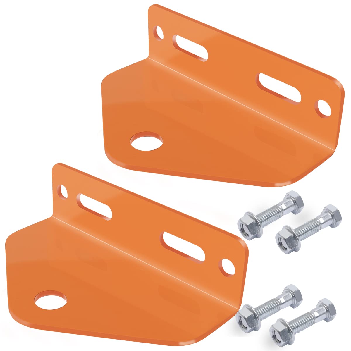 EilxMag Universal Heavy Duty Zero Turn Mower Trailer Hitch - 3/4'' Trailer Hitch Mount - 3/16 Inch Thick and Rugged Steel with 4 Nuts and Bolts (2PCS, Orange)
