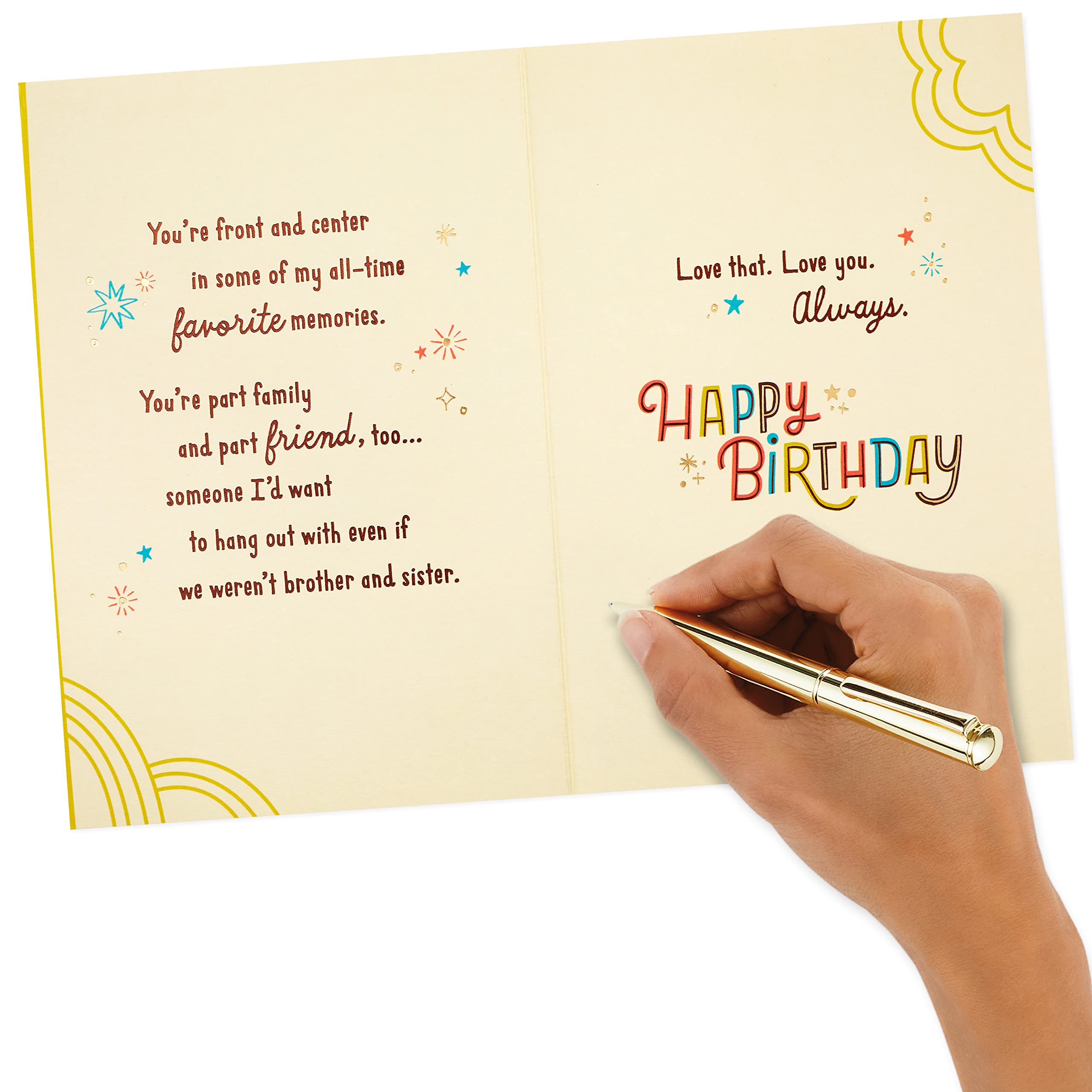 Hallmark Birthday Card for Brother from Sister (Cheers to You)