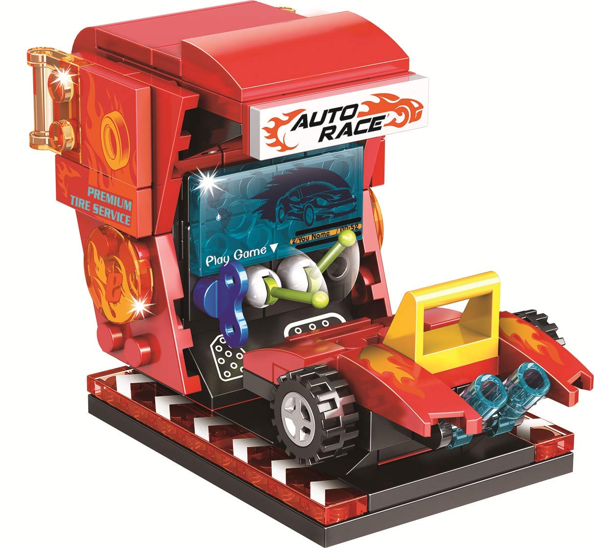 Brick Loot Exclusive Set - Speedway Racer Arcade - Toy Building Blocks - Great Educational Fun - STEM - Fully Compatible With Major Brands