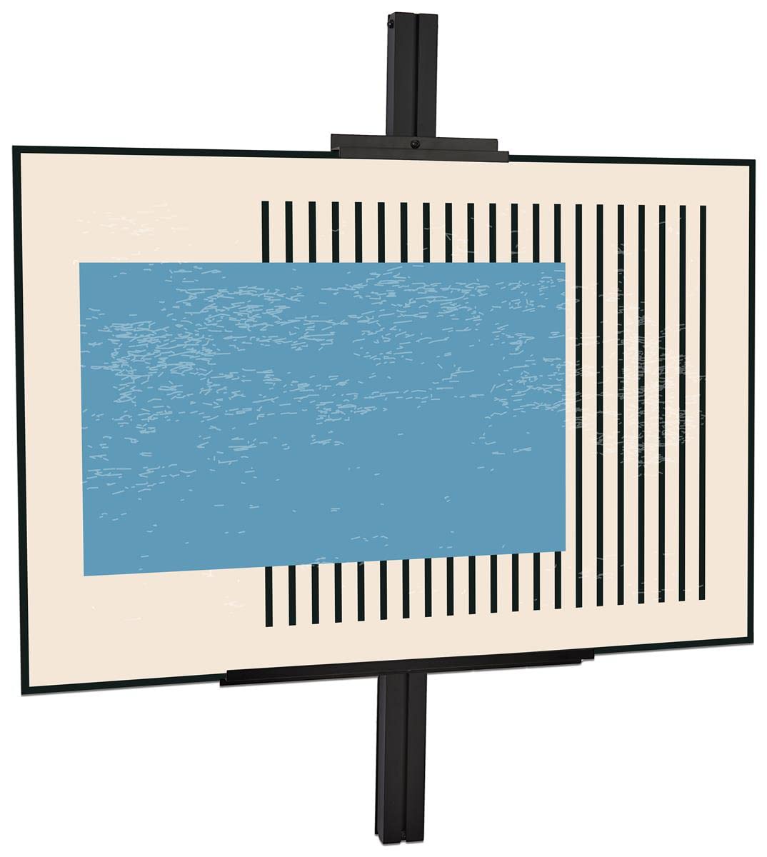 Displays2go Adjustable Metal Wall Easel, Holds Up to 36" Tall Media, Tilt Feature - Black (FDWEASLGBK)