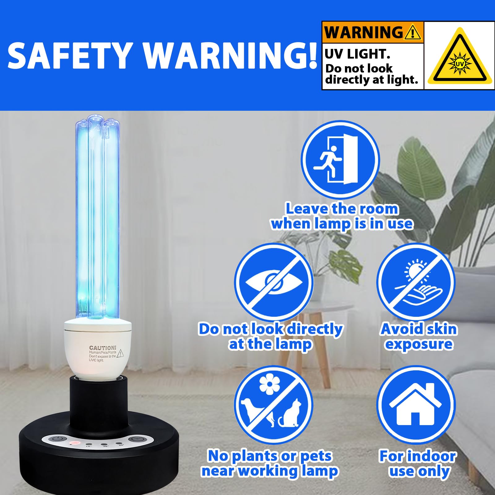 BAIMNOCM UV Light, UVC Lamp with E26 Base and Remote Control, UV-C Light Bulb 25 Watts Indoor Use, 1 Count