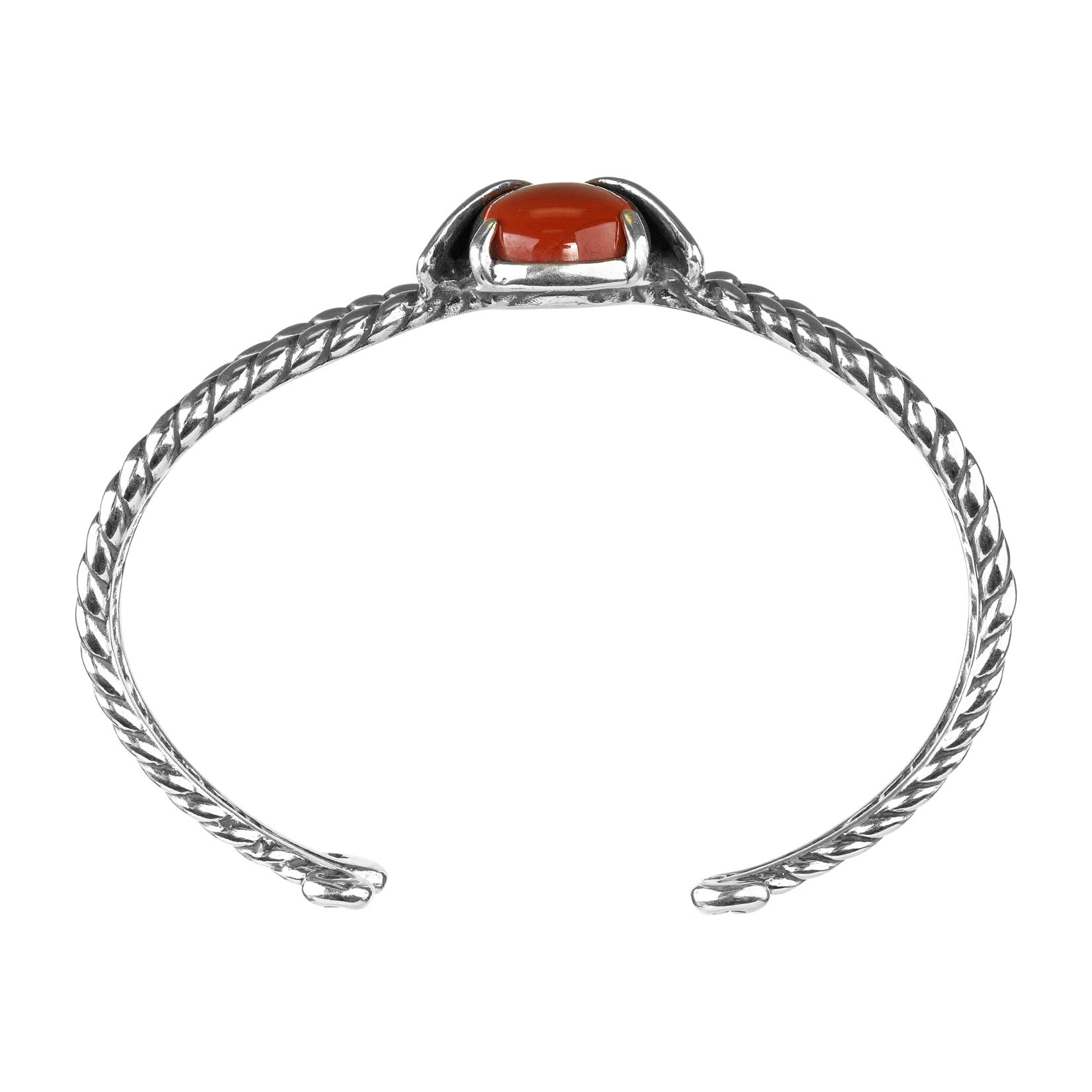 American West Sterling Red Jasper Ladybug Bracelet Size Large