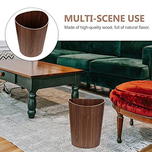 Cabilock Wooden Trash can Rubbish Bin Wood Basket Trash Can Storage Wastebasket Household Garbage Bin Wooden Rubbish Paper Container Decorative Hotel Ash- bin for Home Home Wastebasket