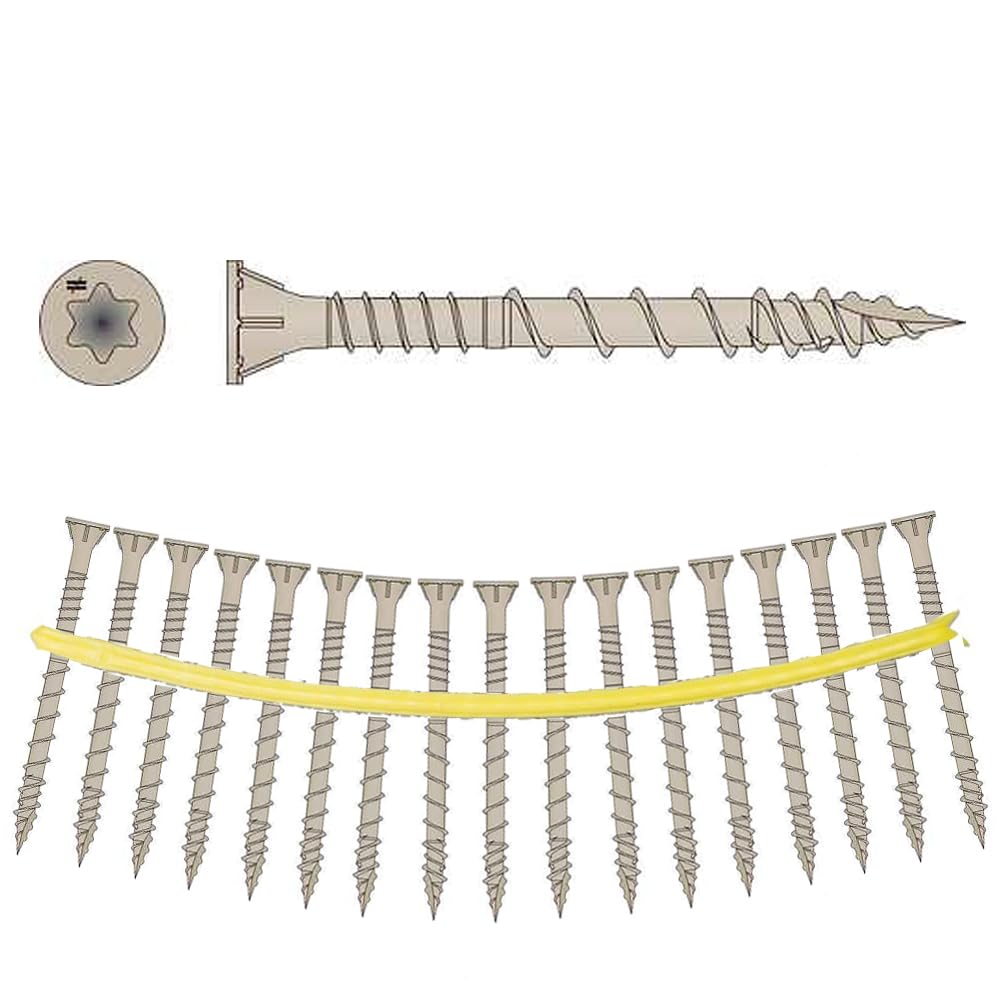 Simpson Strong-Tie DSVT2S Deck-Drive DSV Wood Screw (Collated) — 10 x 2 in. T25 6-Lobe, Tan (1500-Qty)