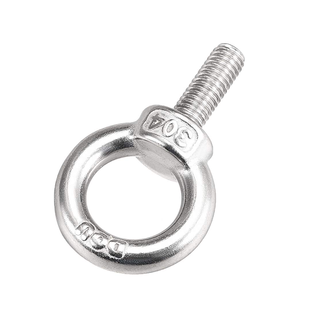 uxcell Lifting Eye Bolt M8 x 20mm Male Thread 304 Stainless Steel for Hanging, Pack of 2