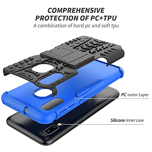 Yiakeng Samsung Galaxy A10E Case, Shockproof Slim Protective with Kickstand Hard Phone Cover for Samsung Galaxy A10E (Blue)