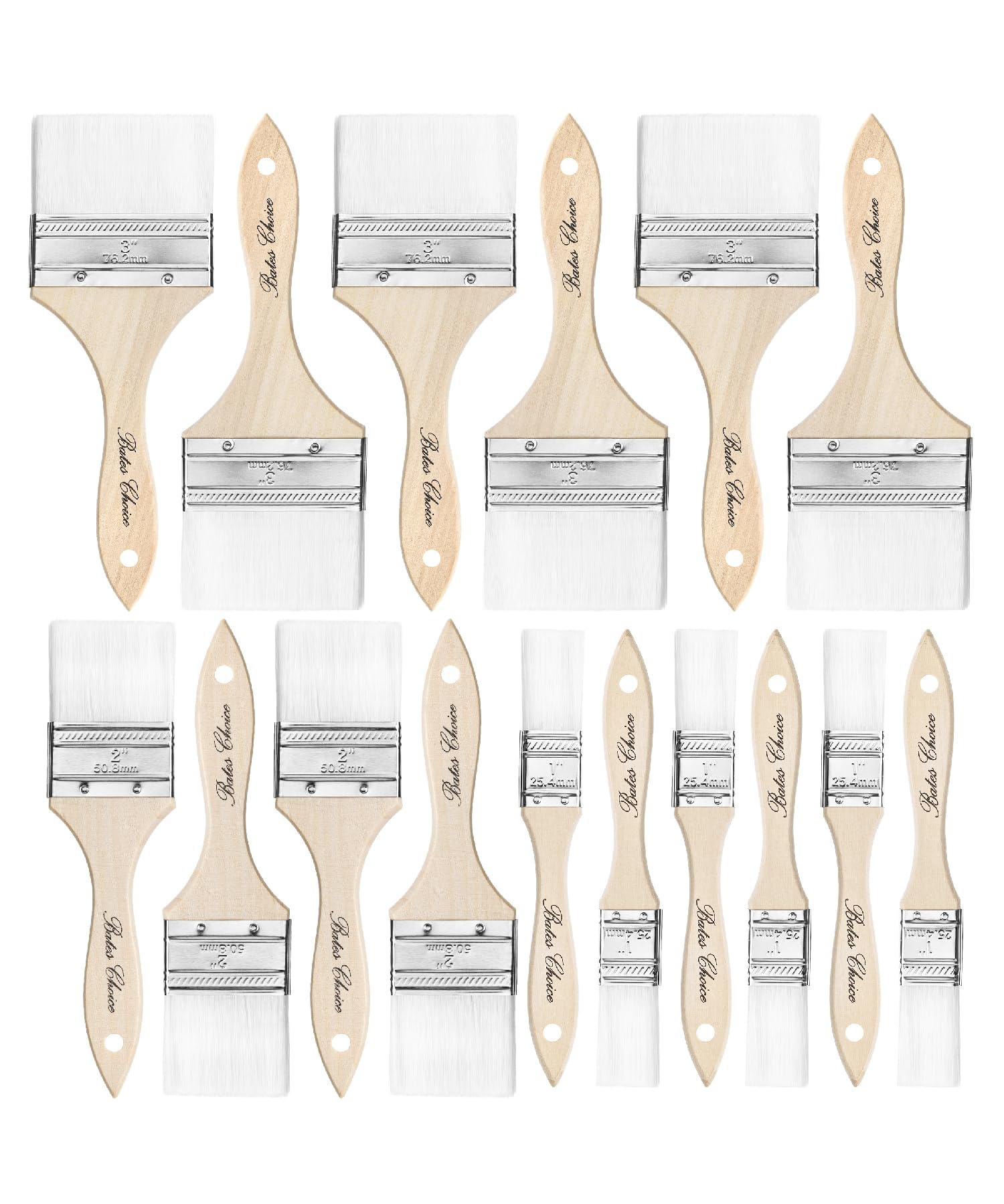 Bates- Chip Paint Brushes, 18 Pack, 1", 2", 3", Synthetic Bristles Painting Brushes, Paint Brushes Set, Chip Brush, Painting Brush, Wood Stain Brush Set, Chip Paint Brushes for Paint, Chip Brushes