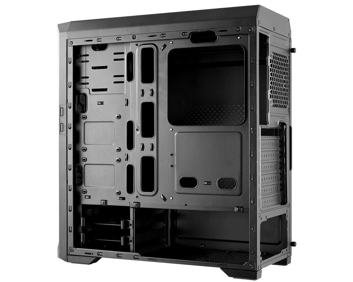 Cougar MX330-G MX330 Mid Tower Case with Full Tempered Glass Window and USB 3.0 , black