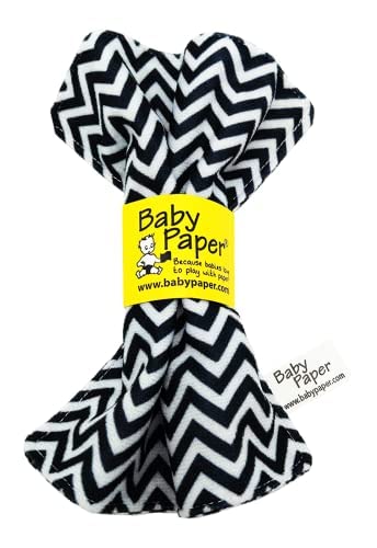Baby Paper Original Crinkle Sensory Toy | Black and White Stripe and Zig Zag 2-Pack | Crinkle Paper for Babies | Sensory Baby Toys