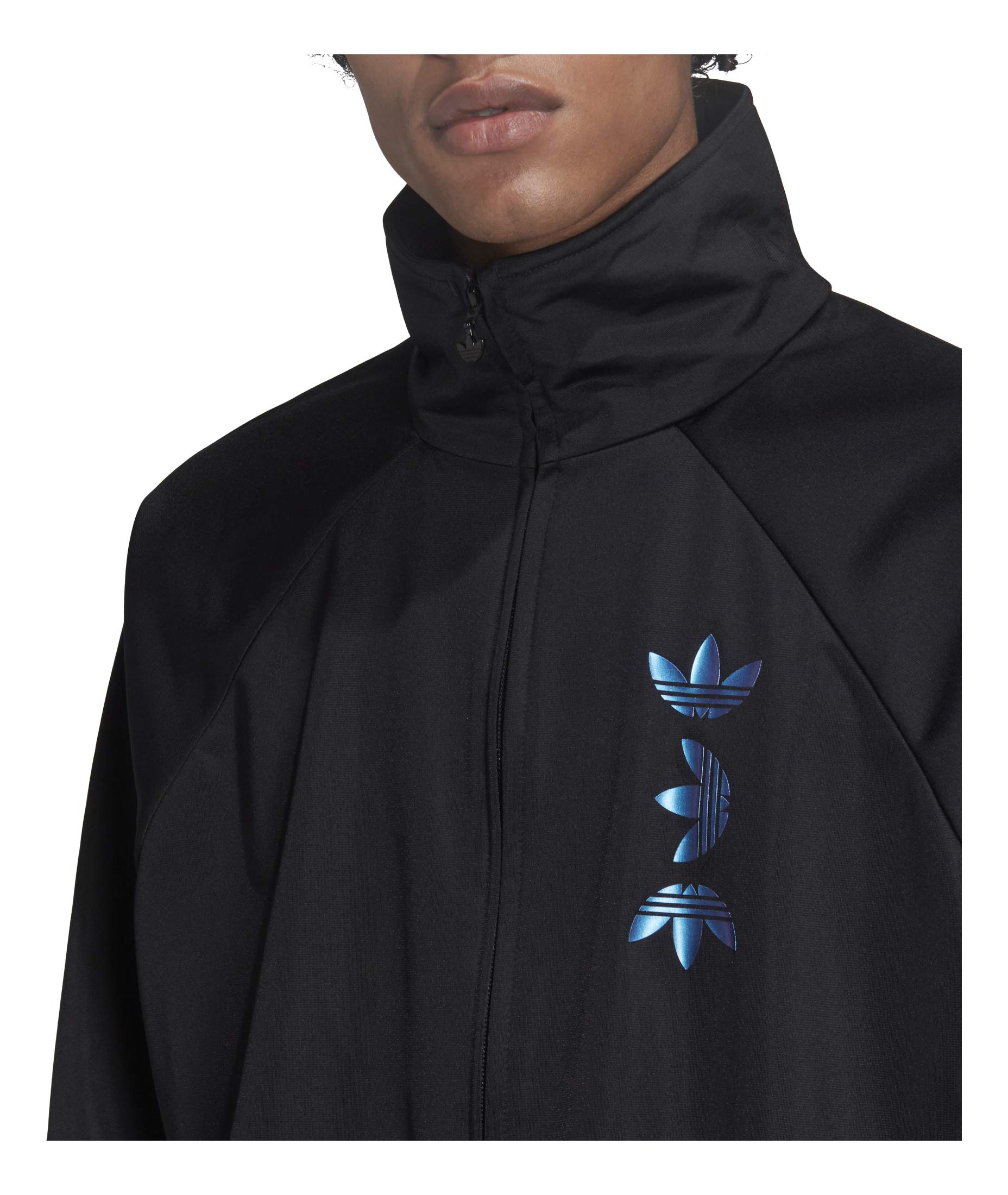 adidas Originals Men's Big Trefoil Track Top Black/Team Royal Blue Medium