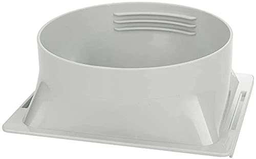 Pek, 5.91In Portable Air Conditioner Adapter Exhaust Hose,Connector Tube Air Hood Baffle Plate Mobile Air Conditioning Special Exhaust Pipe Interface ((150mm) Square Mouth White), 18X15X6.5 cm