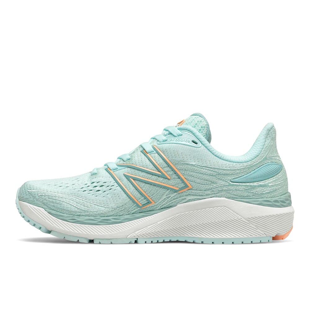 New Balance Women's Fresh Foam X 860 V12 Running Shoe, Blue/Light Mango, 8 M