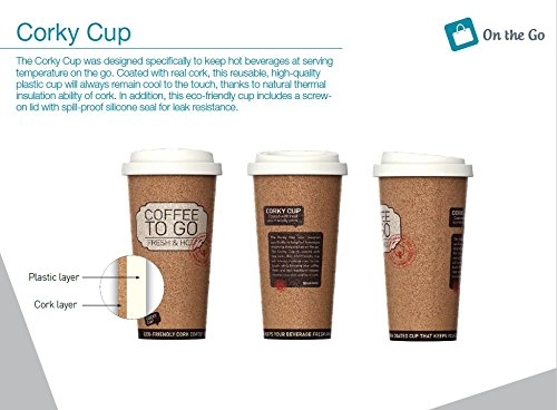 Life Story Corky Cup Reusable 16 oz Insulated Travel Mug Coffee Thermos (2 Pack)