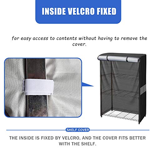 MOLLYAIR Wire Shelving Cover Wire Rack Cover Storage Rack Cover Used to Cover Sundries, Suitable for Rack 36X18X54in, Black,only Cover