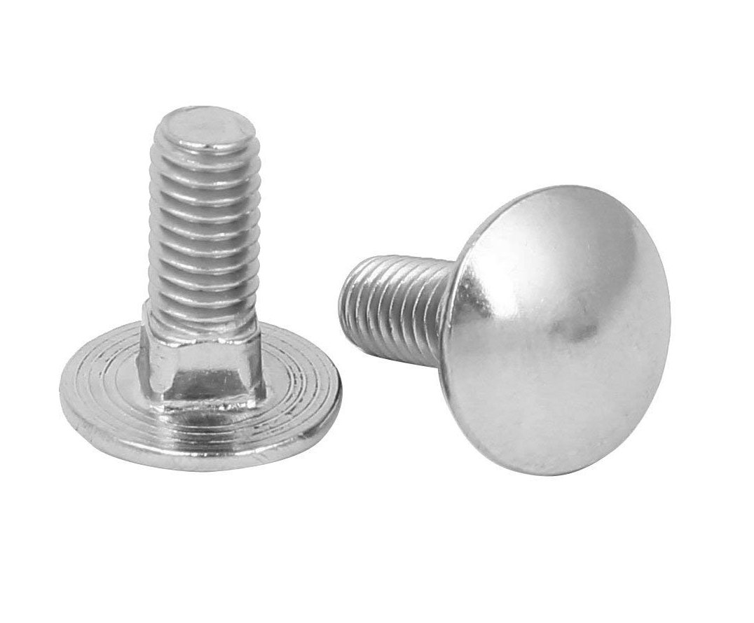 YXQ 8Pcs M6x16mm Carriage Bolts Square Neck Metric DIN603 Fully Thread 304 Stainless Steel