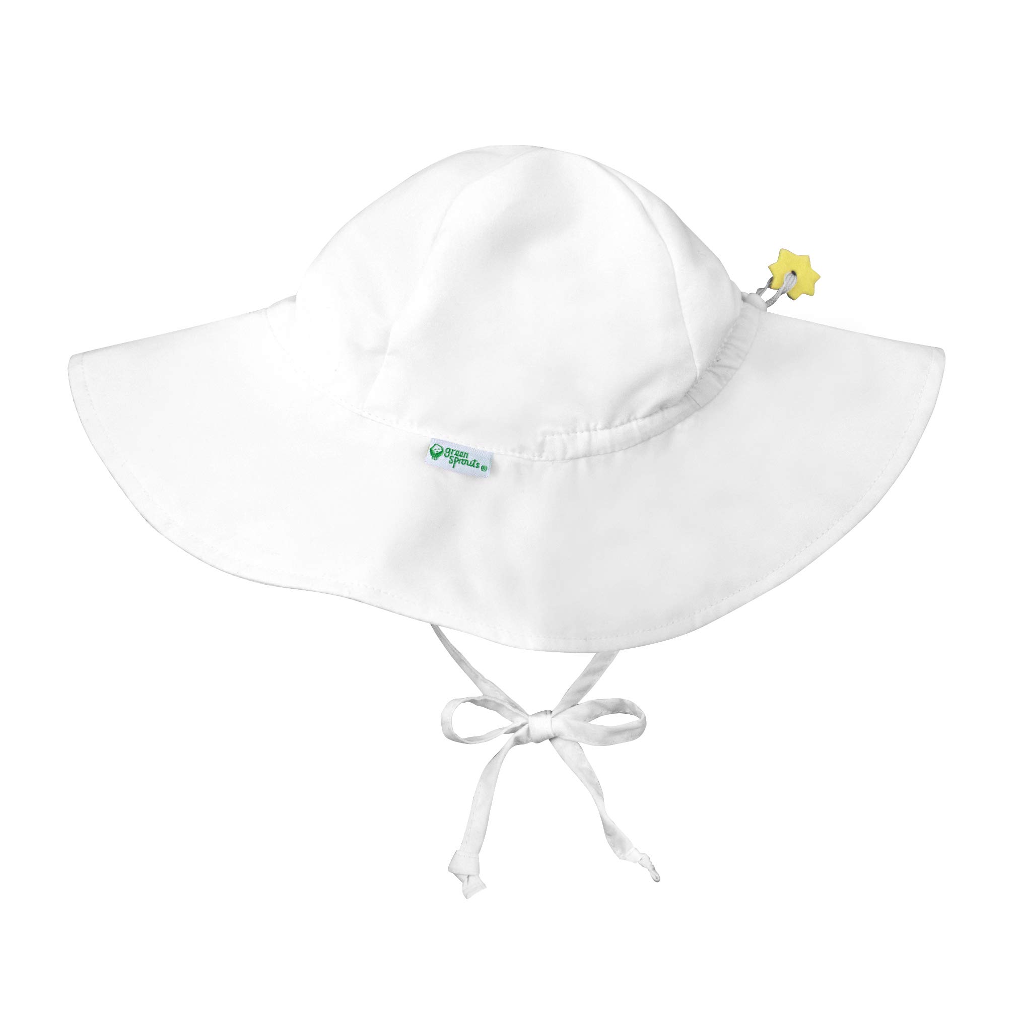 green sprouts Baby Toddler Brim Sun Protection Hat, White, 9/18mo