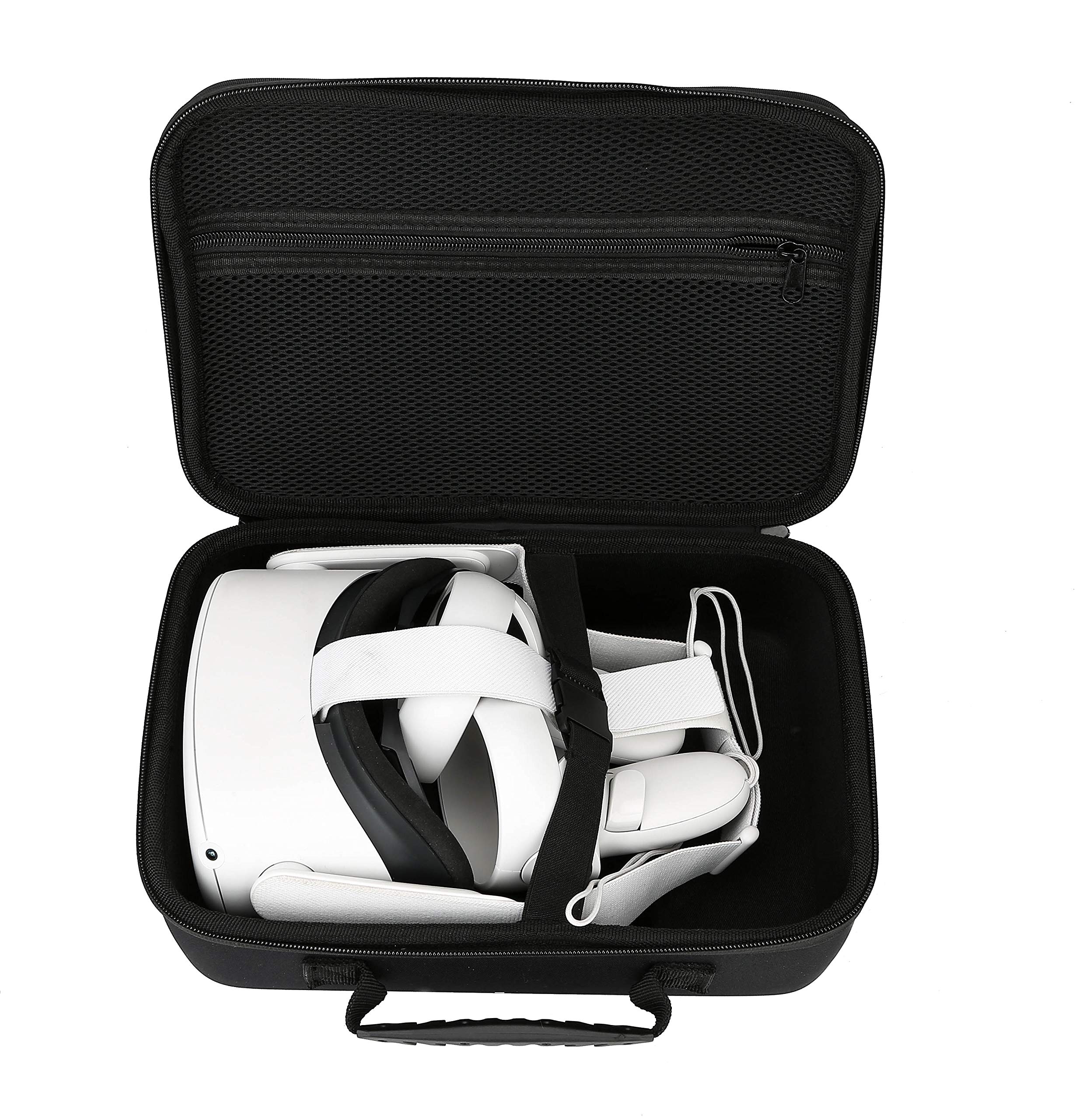 Carrying Case for Quest 2 & Oculus Quest, VR Gaming Headsets and Controllers Accessories, Hard Travel Case Protective Storage Case with Shoulder Strap Black