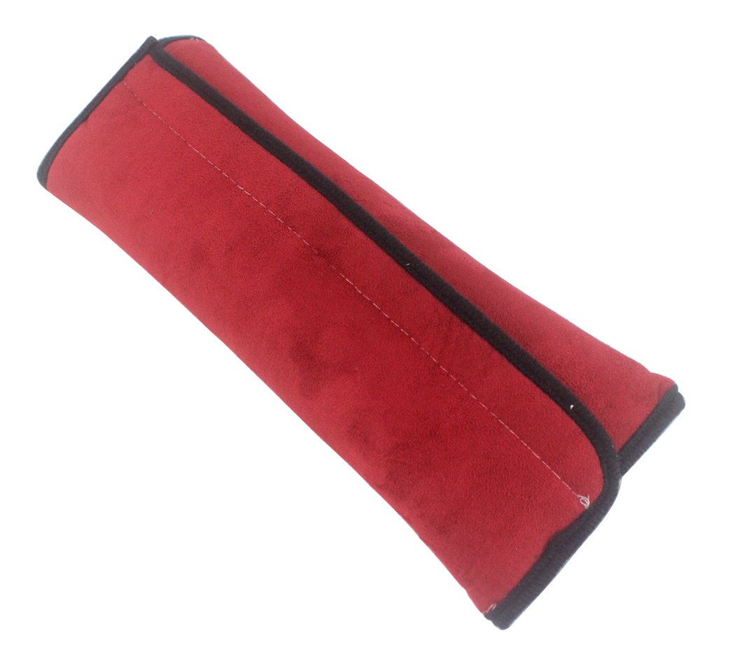Hillento Auto Seat Belt Pillow Car Safety Belt Protect, Shoulder Pad, Headrest Neck Support, Adjust Vehicle Seat Belt Cushion for Kids, Children, Adult, Red