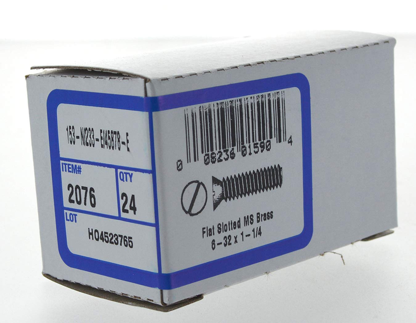 Hillman 2076 Brass Flat Head Slotted Machine Screw 6-32 x 1-1/4 24-Pack