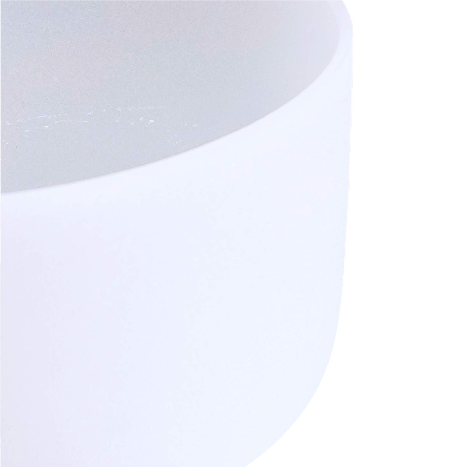 Frosted E Note Solar Plexus Chakra Quartz Crystal Singing Bowl 8-inch with Free O-Ring Glue and Plastic rod wrapped in Sheepskin included For Healing and Mindfulness