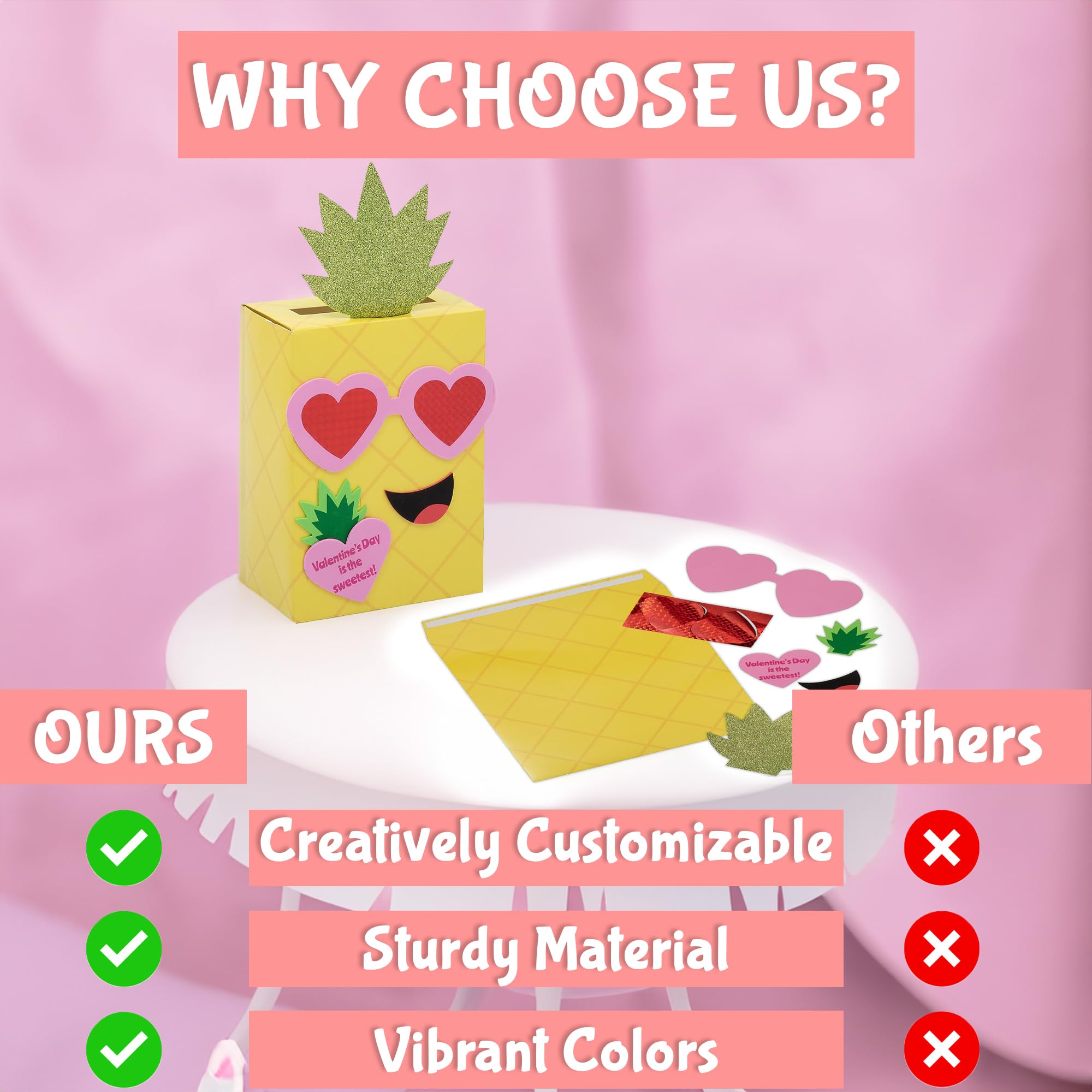 Fun Express Pineapple Box Valentine’s Day Craft Kit - Makes 2